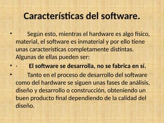 ciclo de vida del software, evolución y características | PPTX