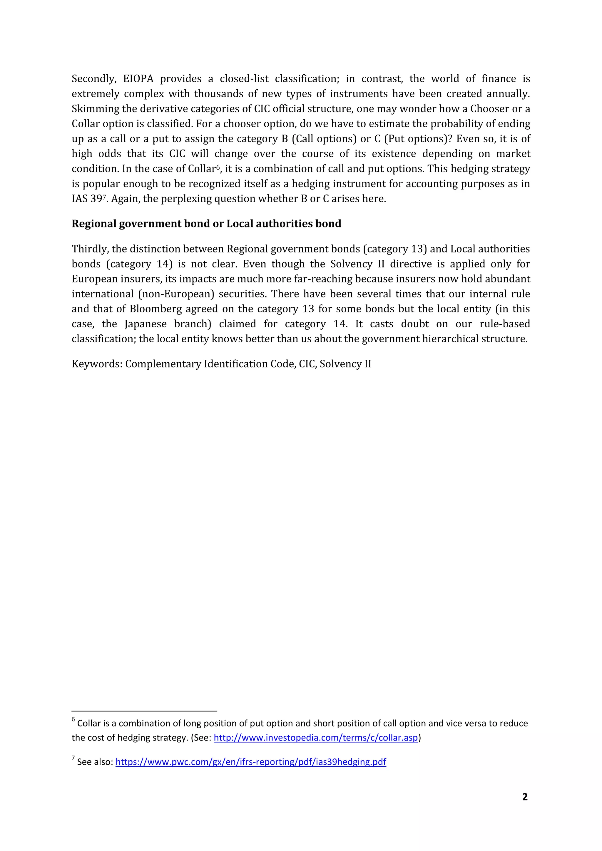 Solvency II - CIC Reflection | PDF