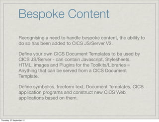 CICS JS/Server V2 - Presentation | PDF | Web Development | Internet