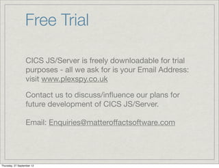 CICS JS/Server V2 - Presentation | PDF | Web Development | Internet