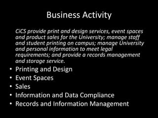 CiCS Service Strategy | PPTX | IT and Internet Support | Internet