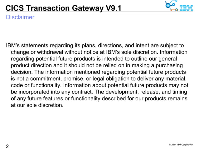 CICS Transaction Gateway V9.1 Overview | PPTX