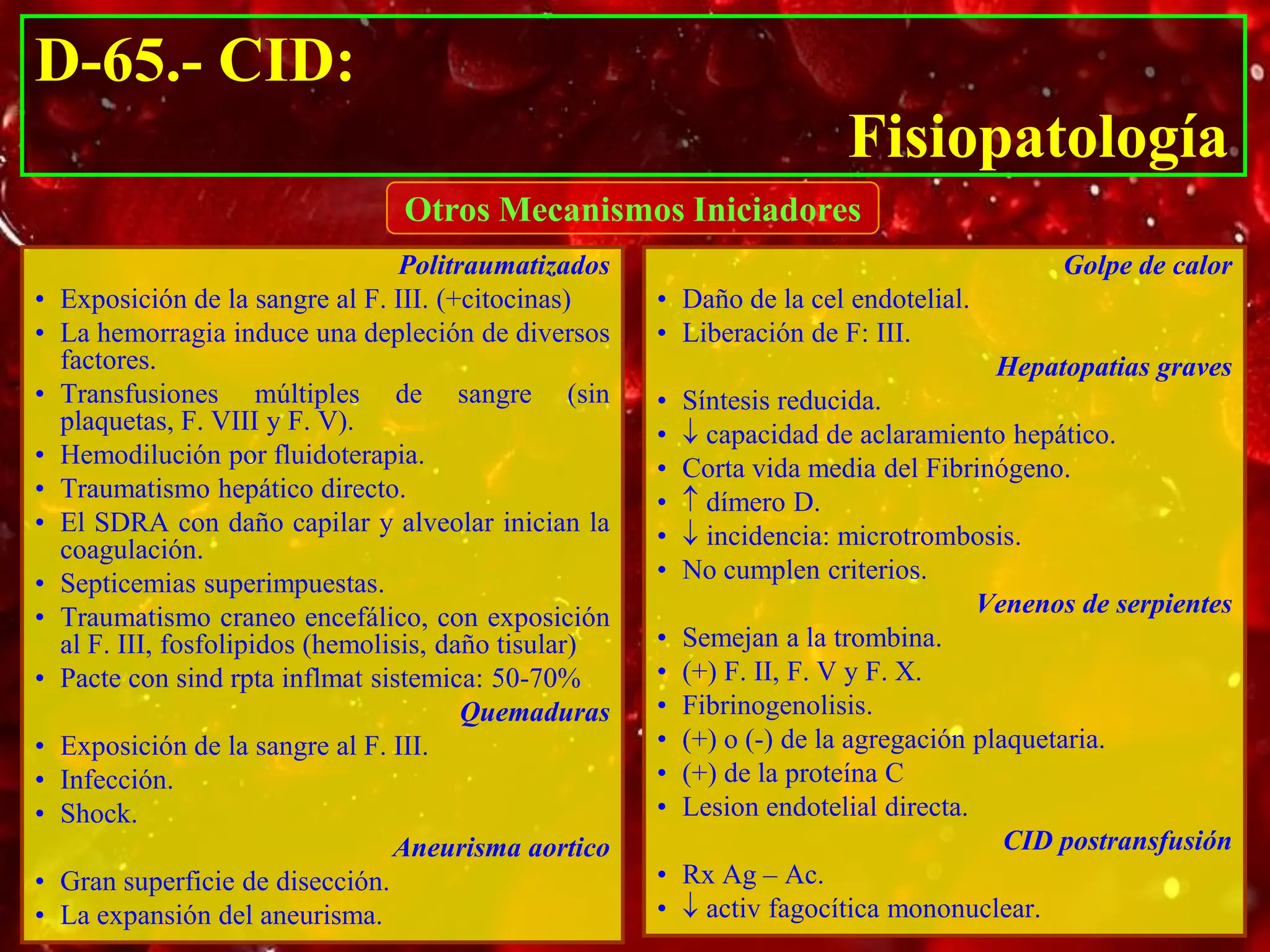 Coagulacion intravascular diseminada | PPTX