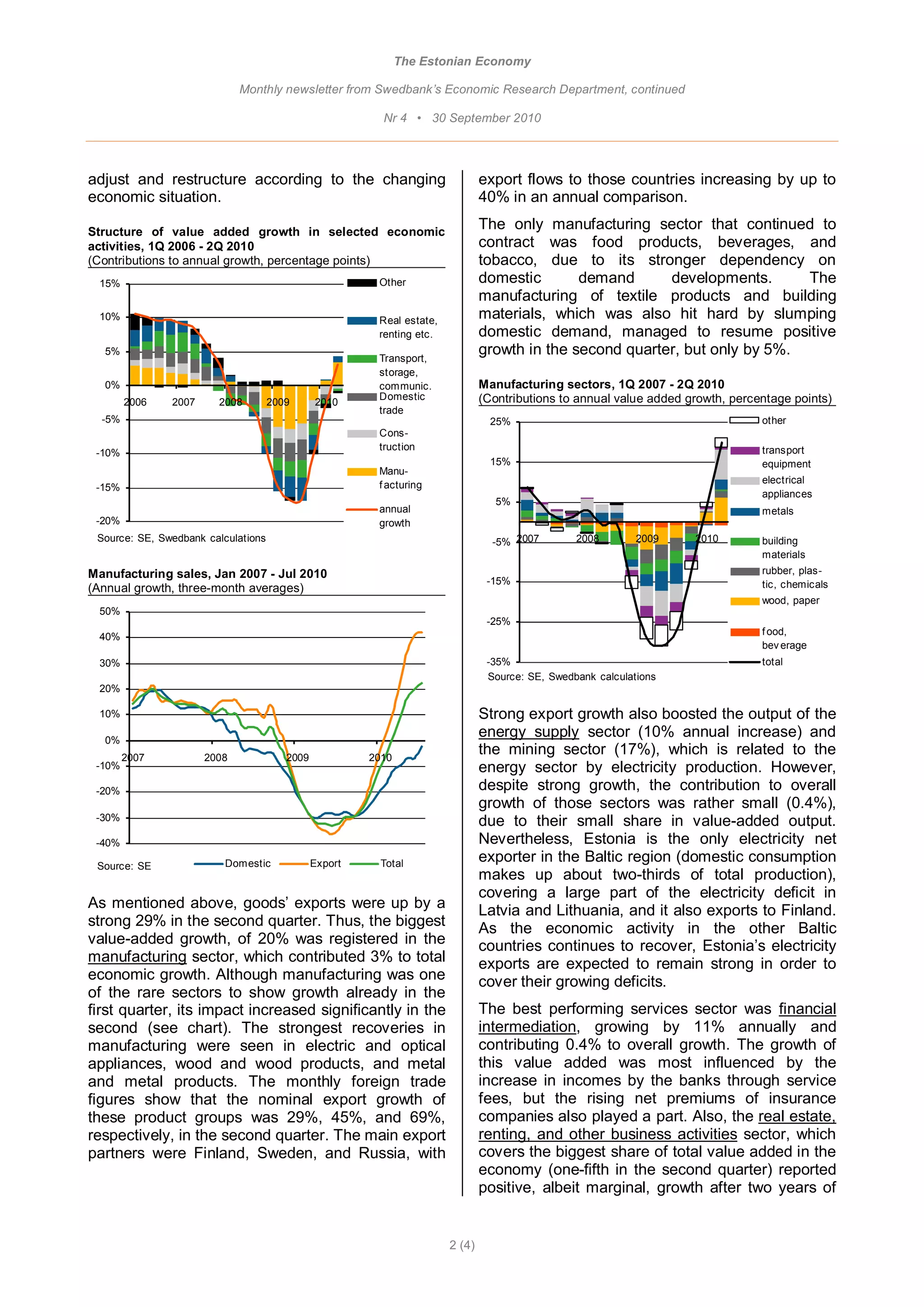 The Estonian Economy - 2010 September | PDF