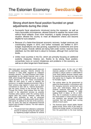 The Estonian Economy | PDF