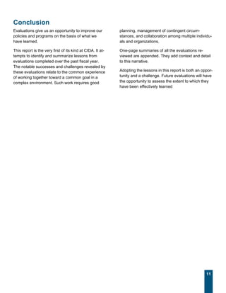 Cida lessons from evaluations | PDF