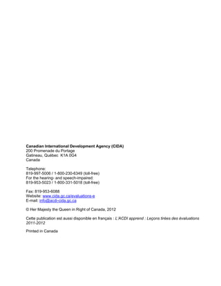 Cida lessons from evaluations | PDF