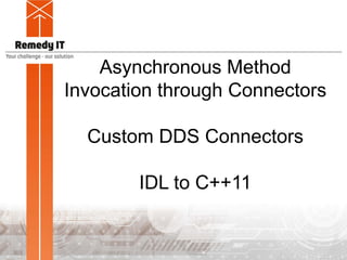 AMI4CCM, custom DDS connectors, and IDL to C++11 | PDF
