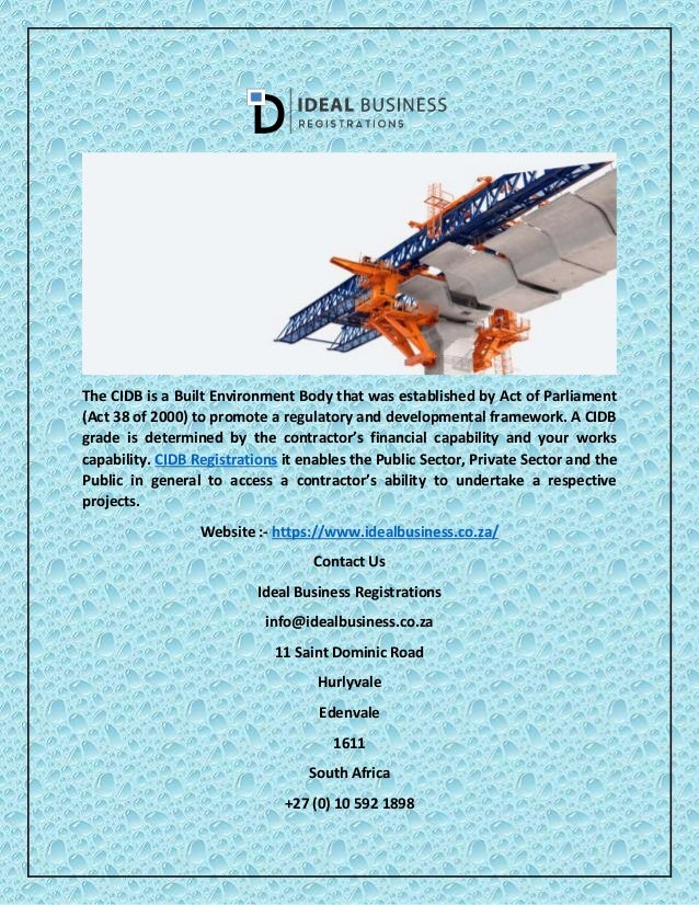 Cidb registration number(idealbusiness.co.za)