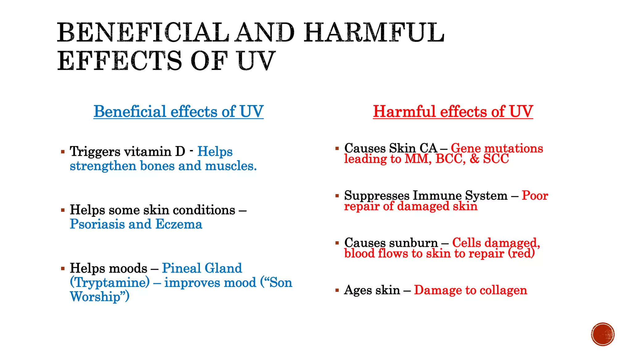 Effects of the Sun (UV Radiation) on the Skin | PPTX