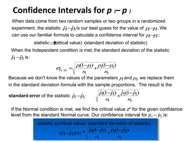 CI for Difference of Proportions | PPT
