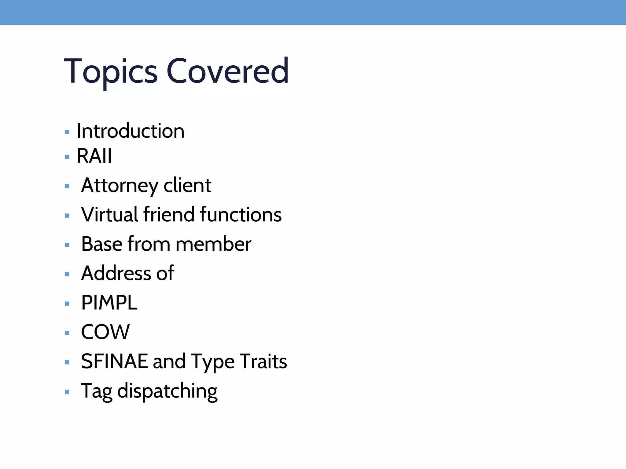 C++ idioms.pptx | Programming Languages | Computing