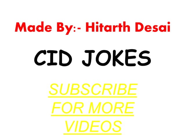 CID Jokes | PPT