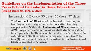 Comprehensive Guidelines and Training for 2026 Three-Term School ...