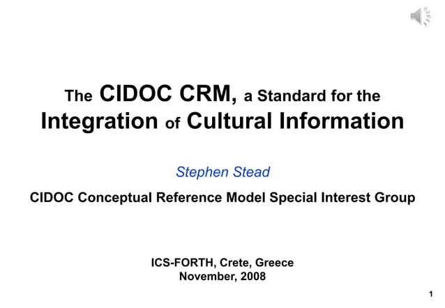 CIDOC CRM Tutorial | PPT