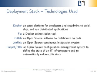 Continuous Integration using Docker & Jenkins | PPT