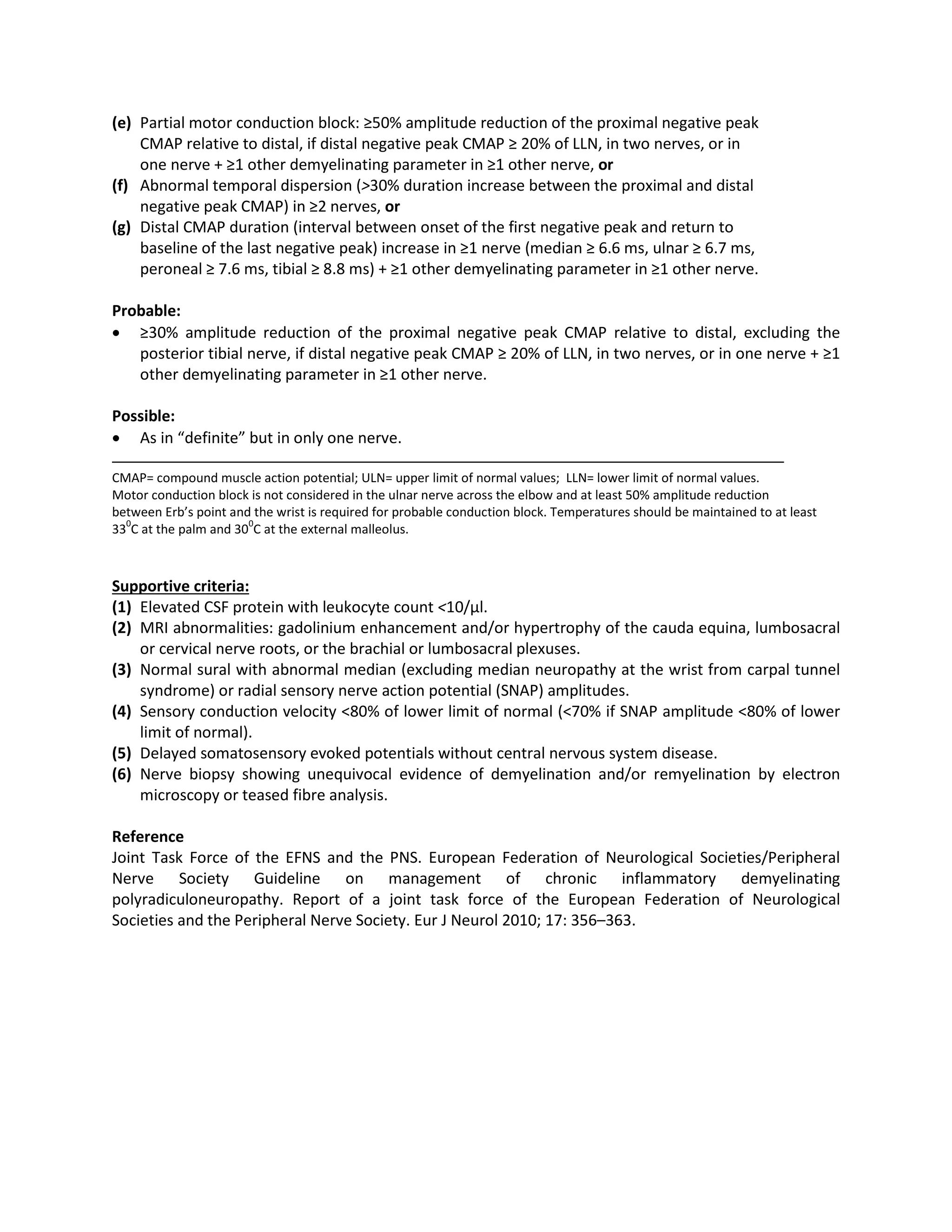 Cidp diagnostic criteria | PDF