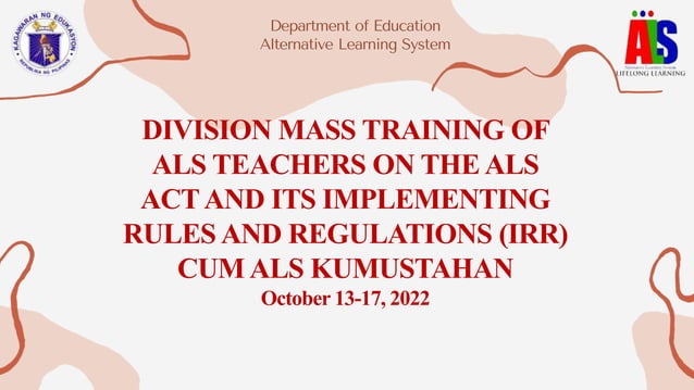 CID PRESENTATION ALS LAW.pptx | Special Education | Education