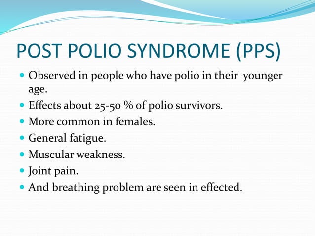 Poliomyelitis | PPTX | Physical Therapy | Wellness