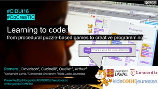 #Cidui16 #cocreatic. Creative programming | PDF