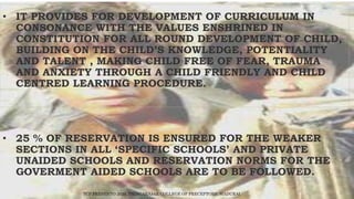 RIGHT TO EDUCATION ACT 2009 | PPTX