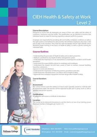 CIEH Health & Safety at Work Level 2 | PDF