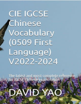 Cie igcse chinese vocabulary first language (0509) v2022 2024 sample | PDF