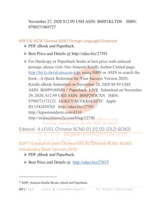 Cie igcse chinese vocabulary (foreign language 0547) v2022 2024 sample ...