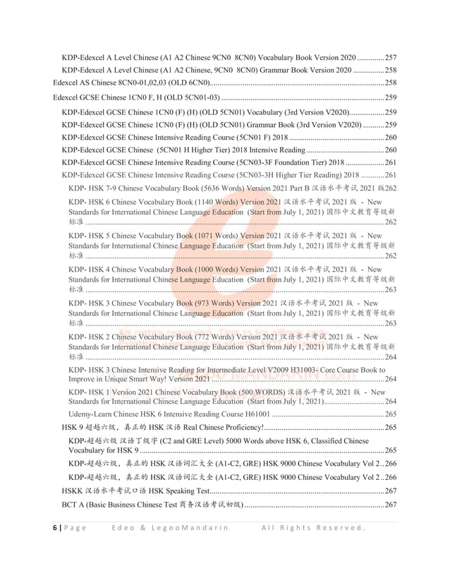 Cie igcse chinese vocabulary (foreign language 0547) v2022 2024 sample ...