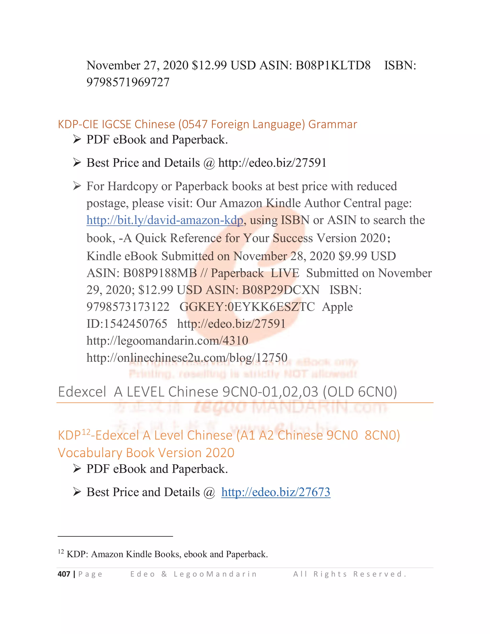 Cie igcse chinese vocabulary second language (0523) v2022 2024 sample | PDF