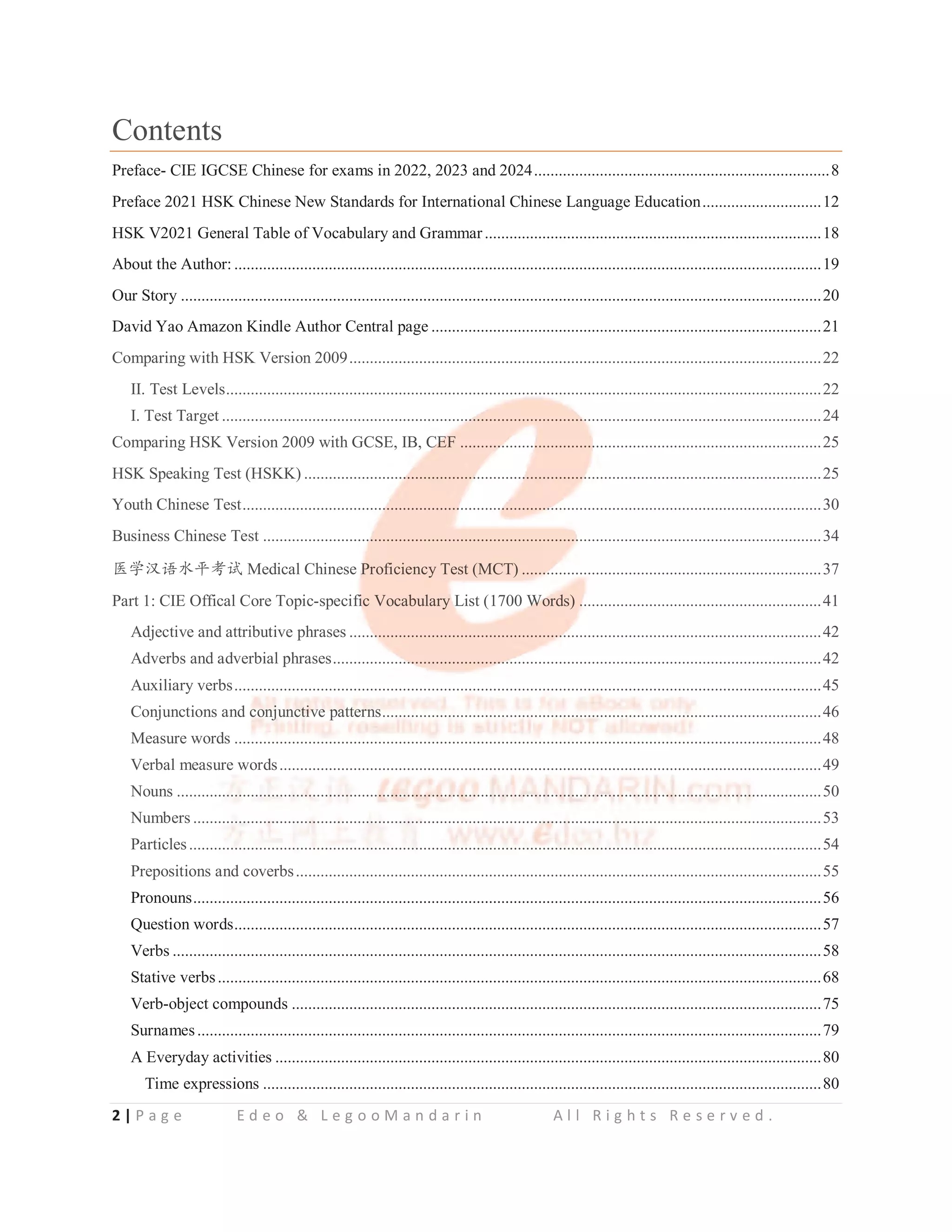 Cie igcse chinese vocabulary second language (0523) v2022 2024 sample | PDF