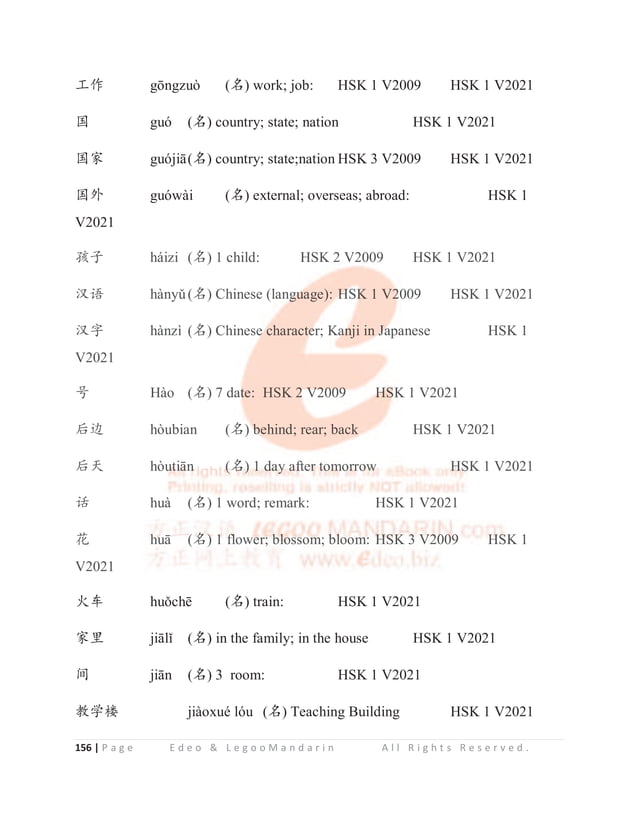 Cie igcse chinese vocabulary second language (0523) v2022 2024 sample | PDF