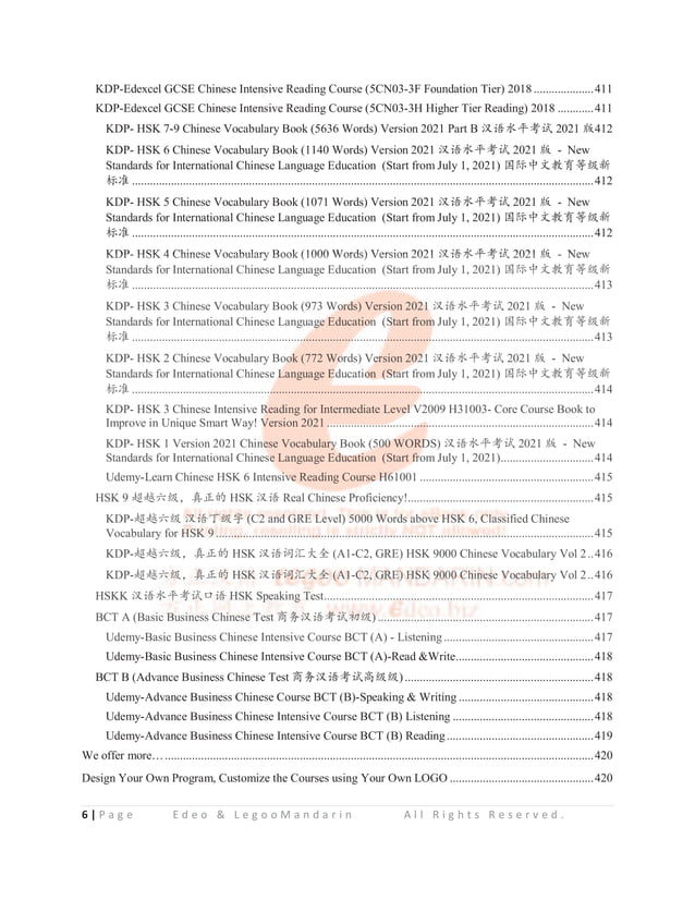 Cie igcse chinese vocabulary second language (0523) v2022 2024 sample | PDF