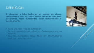 CIELORRASOS, CADA UNO DE SUS TIPOS Y SUS PARTES | PPTX