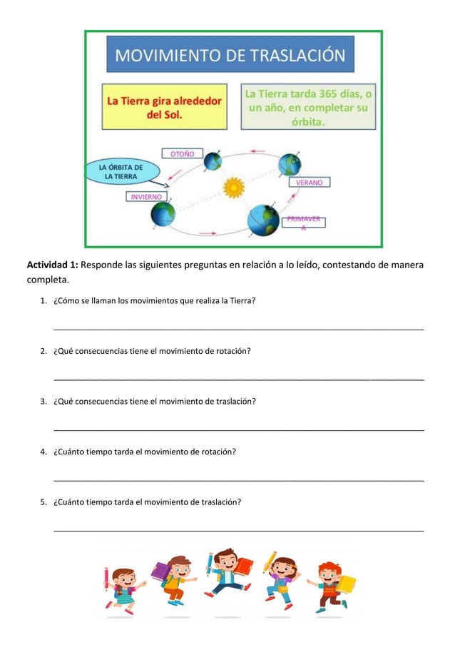 Ciencias 3ºa-guía-2-movimientos-de-la-tierra-unidad-2 | PDF