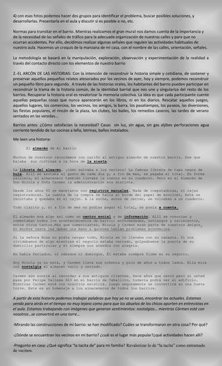 Ciencias sociales actividades el barrio | PDF