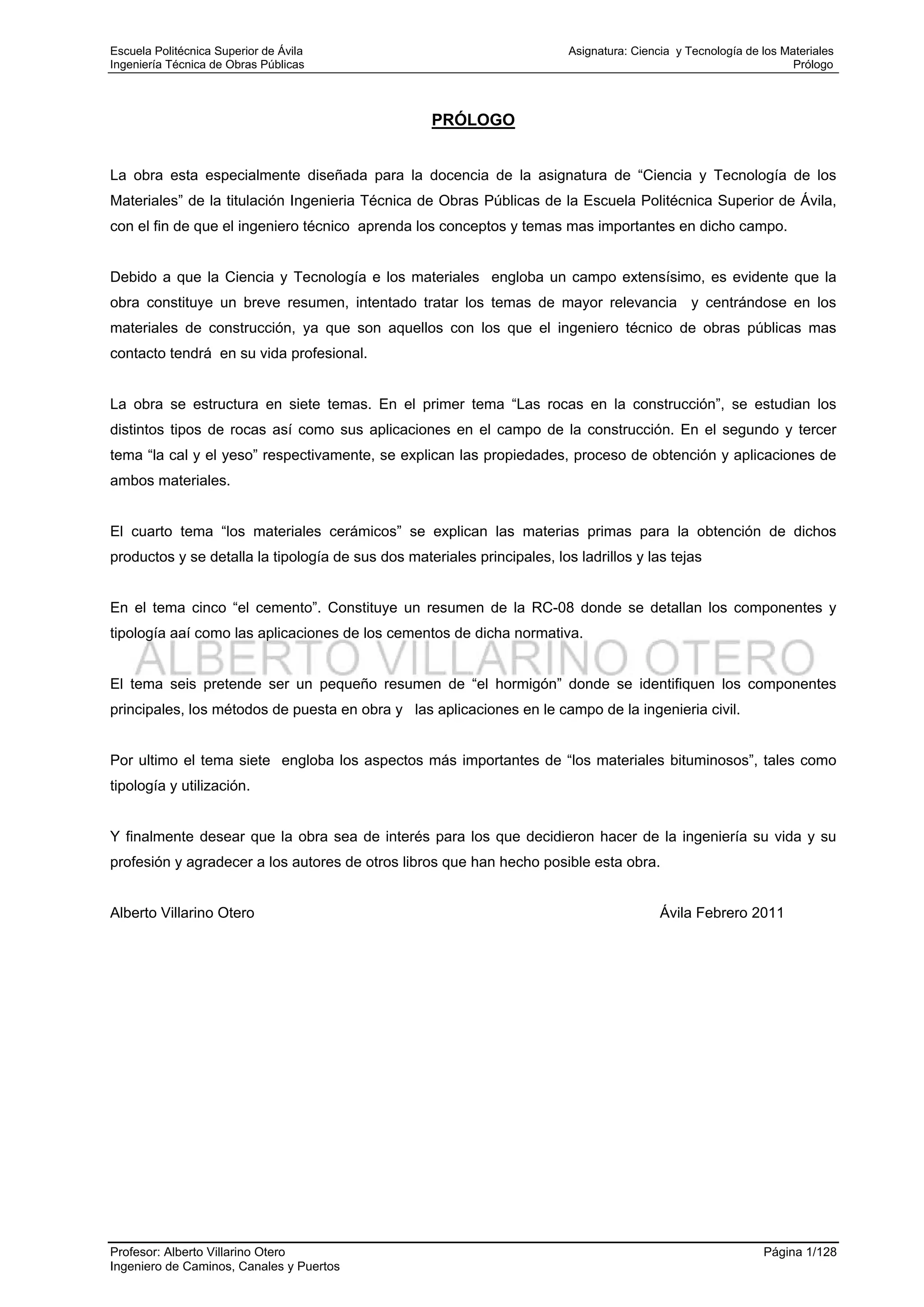 Ciencia y tecnología de los materiales [ing. alberto villarin] | PDF