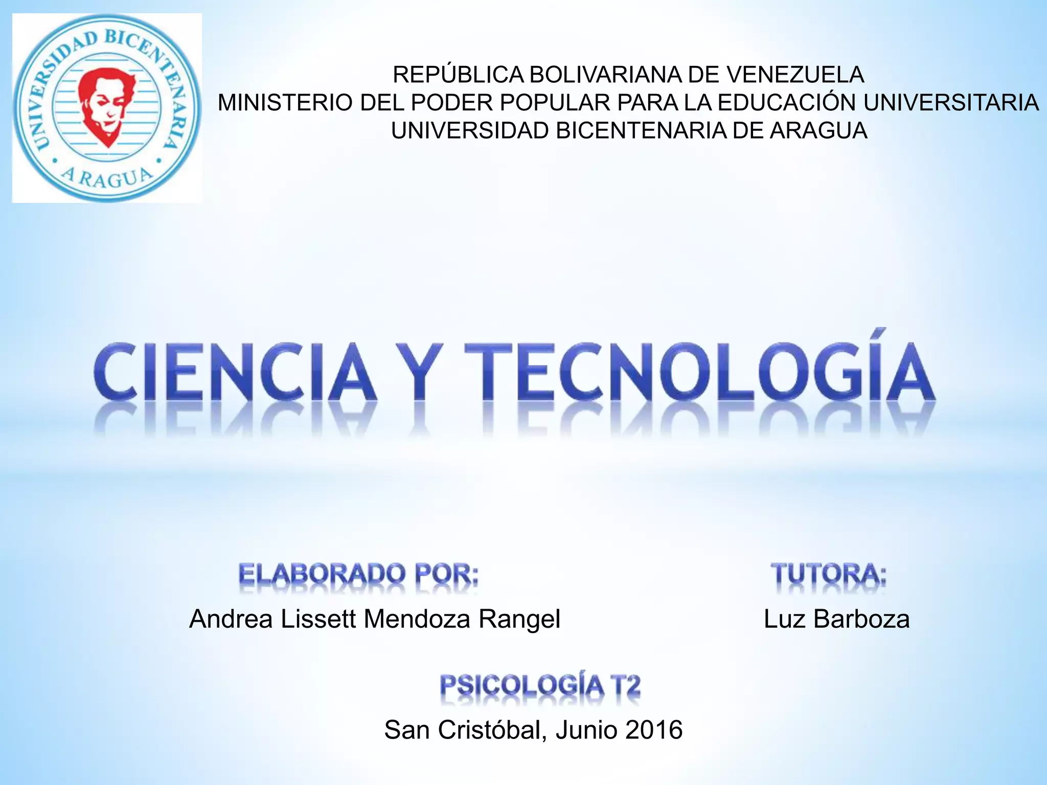 Ciencia y tecnologia. diapositivas | PPTX