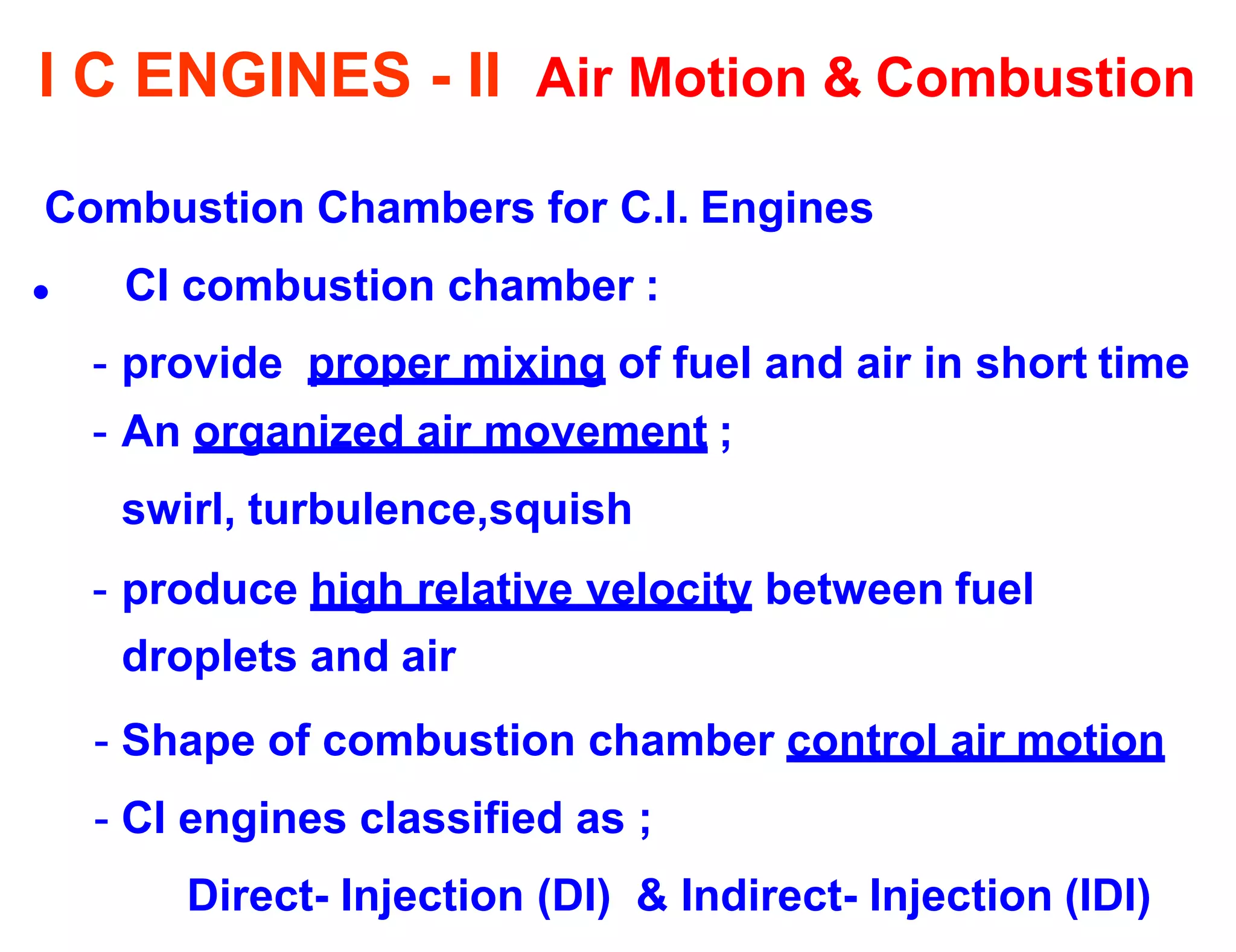 Ci engine combustion chamber | PPTX
