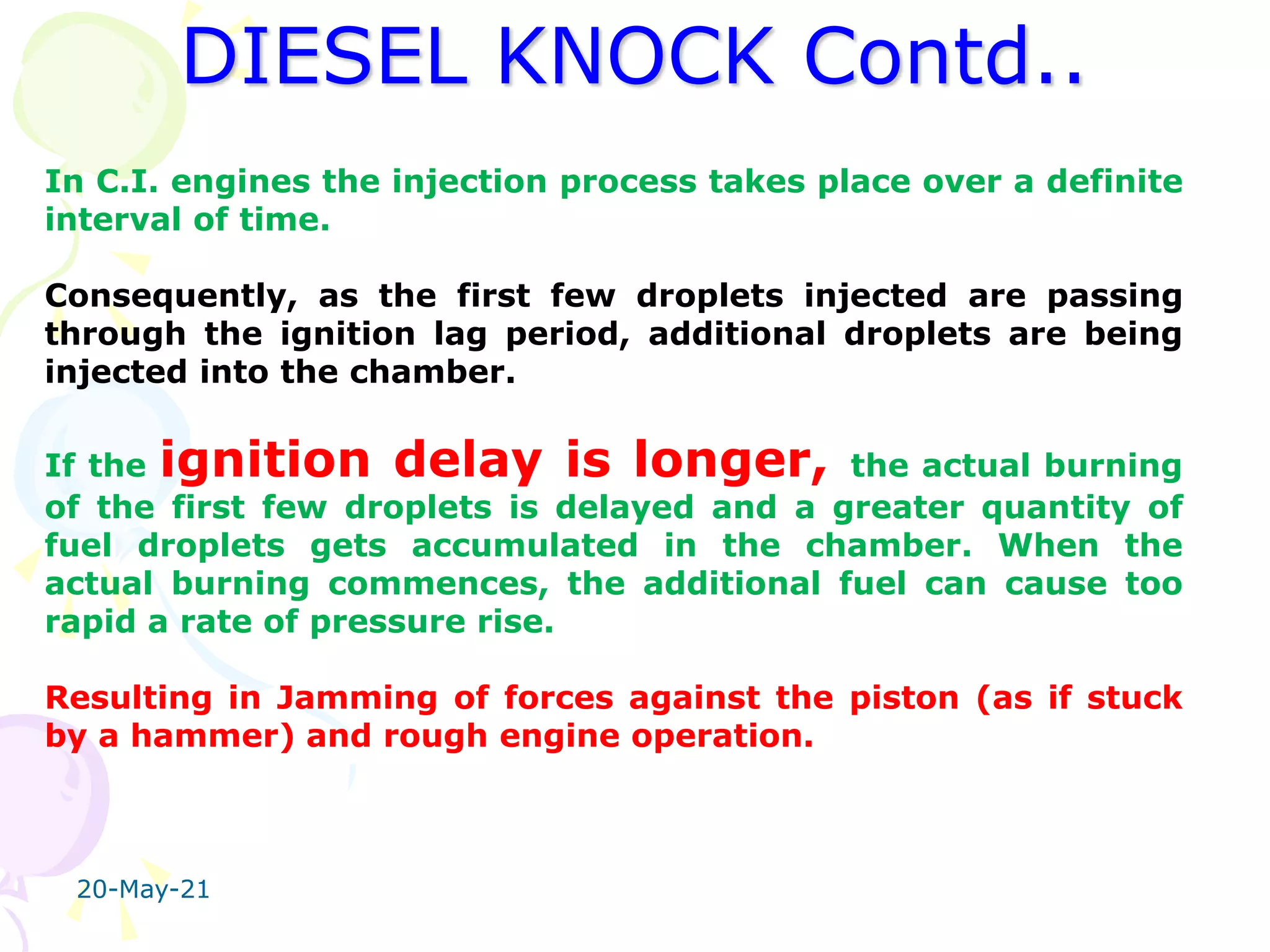 CI engine combustion stages and combustion chamber design | PPTX