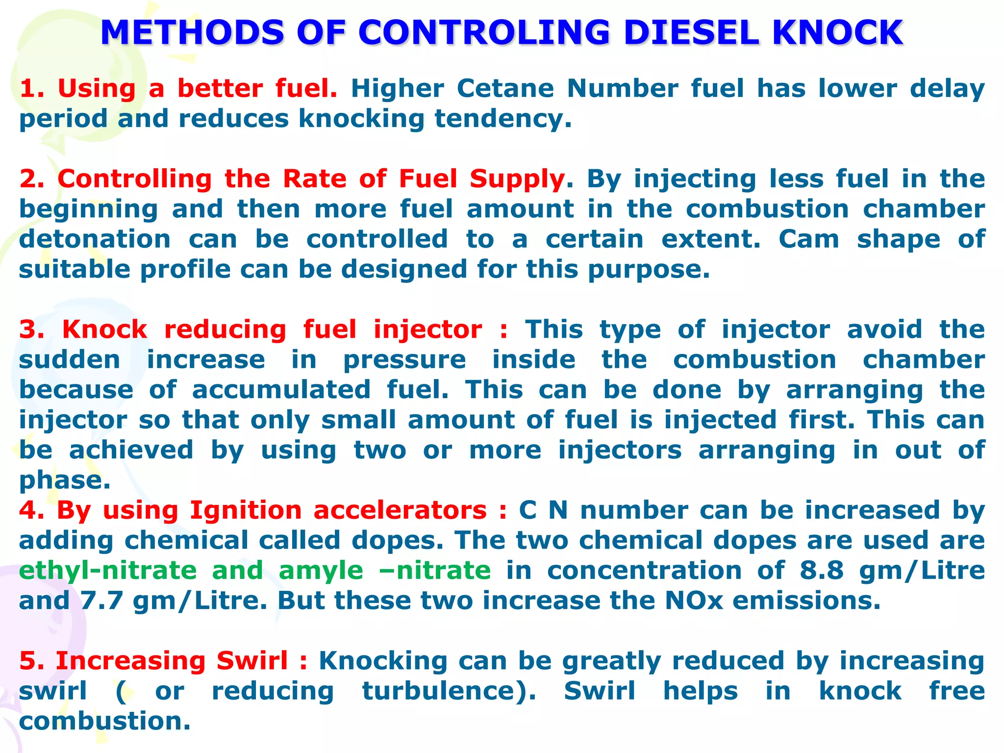 CI engine combustion stages and combustion chamber design | PPTX