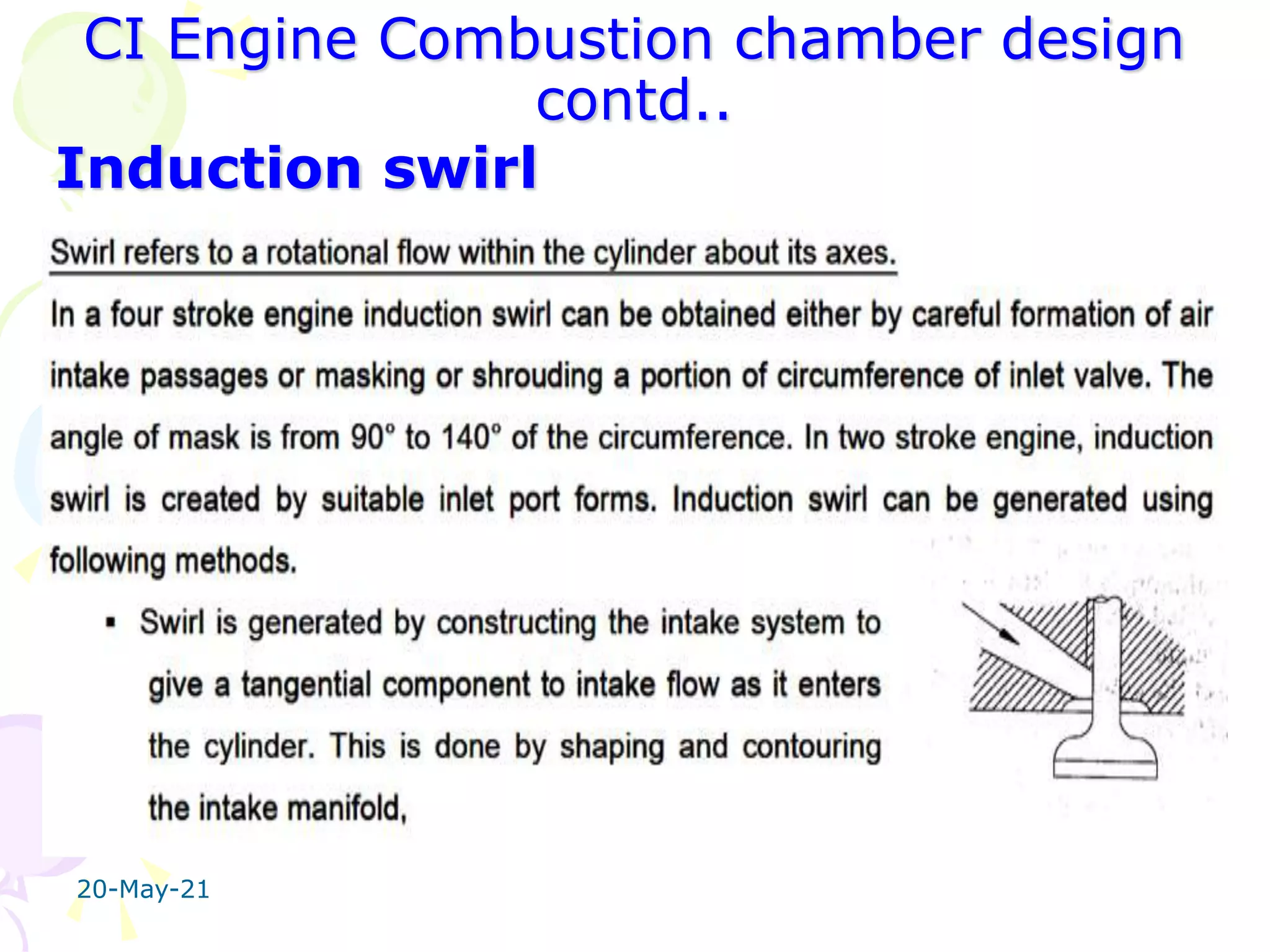 CI engine combustion stages and combustion chamber design | PPTX