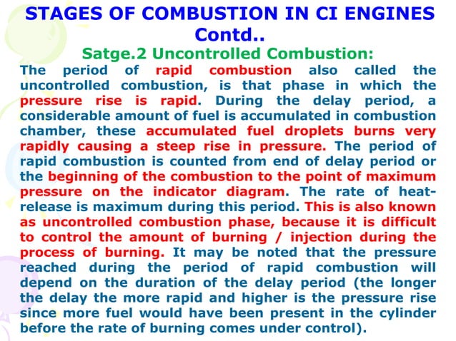 CI engine combustion stages and combustion chamber design | PPTX ...
