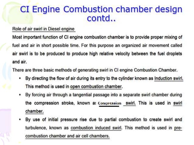 CI engine combustion stages and combustion chamber design | PPTX ...