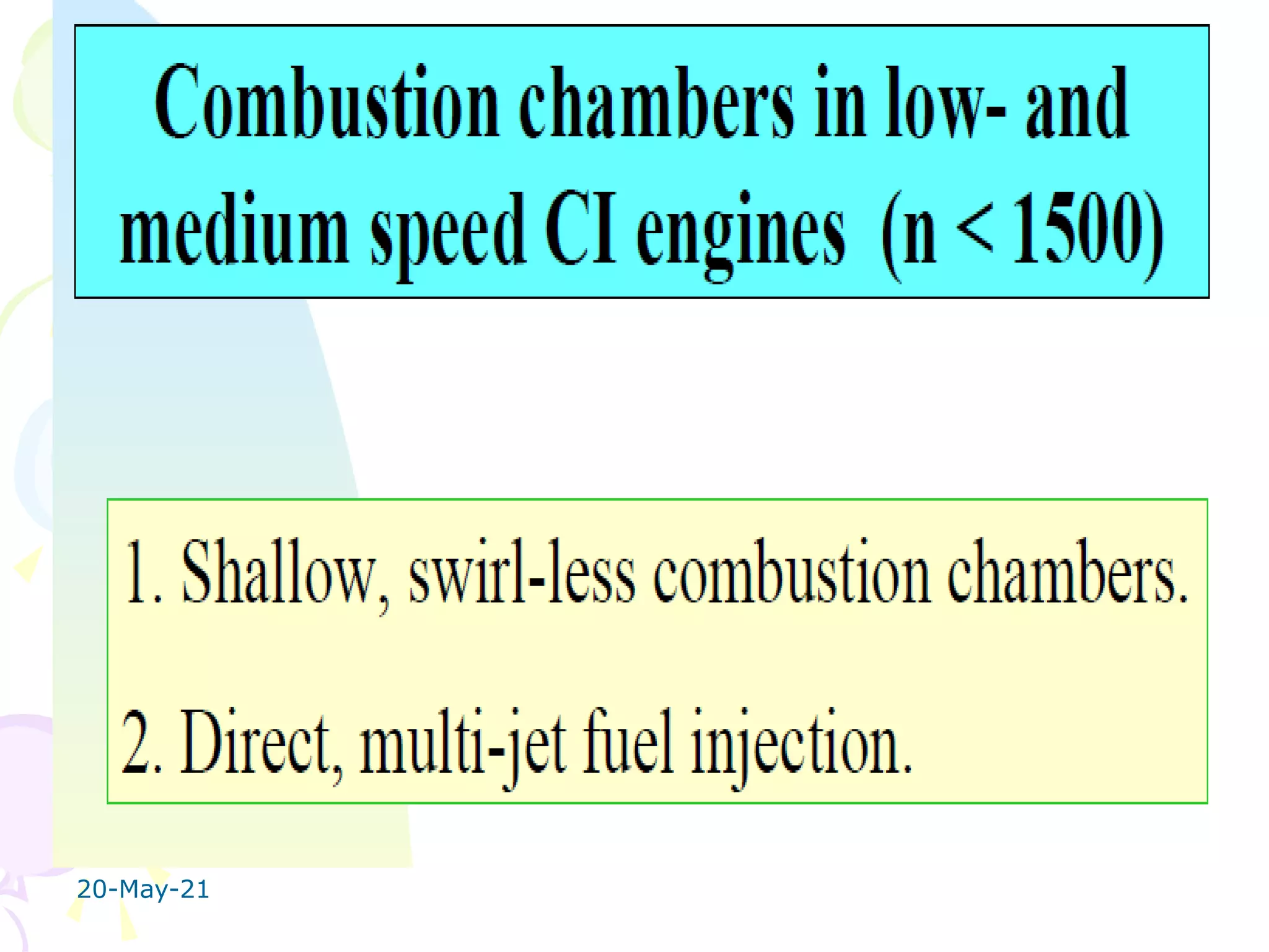 CI engine combustion stages and combustion chamber design | PPT