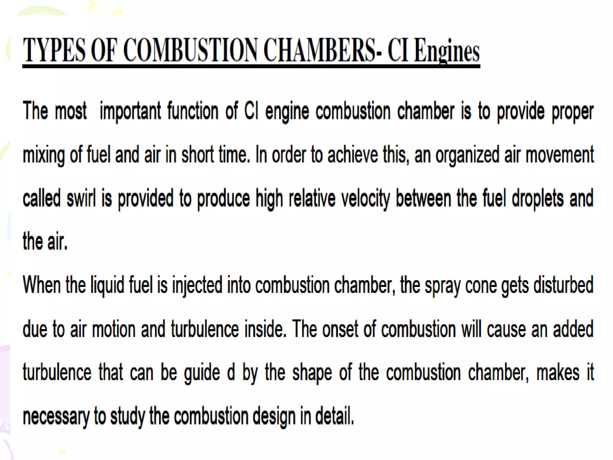 CI engine combustion stages and combustion chamber design | PPT