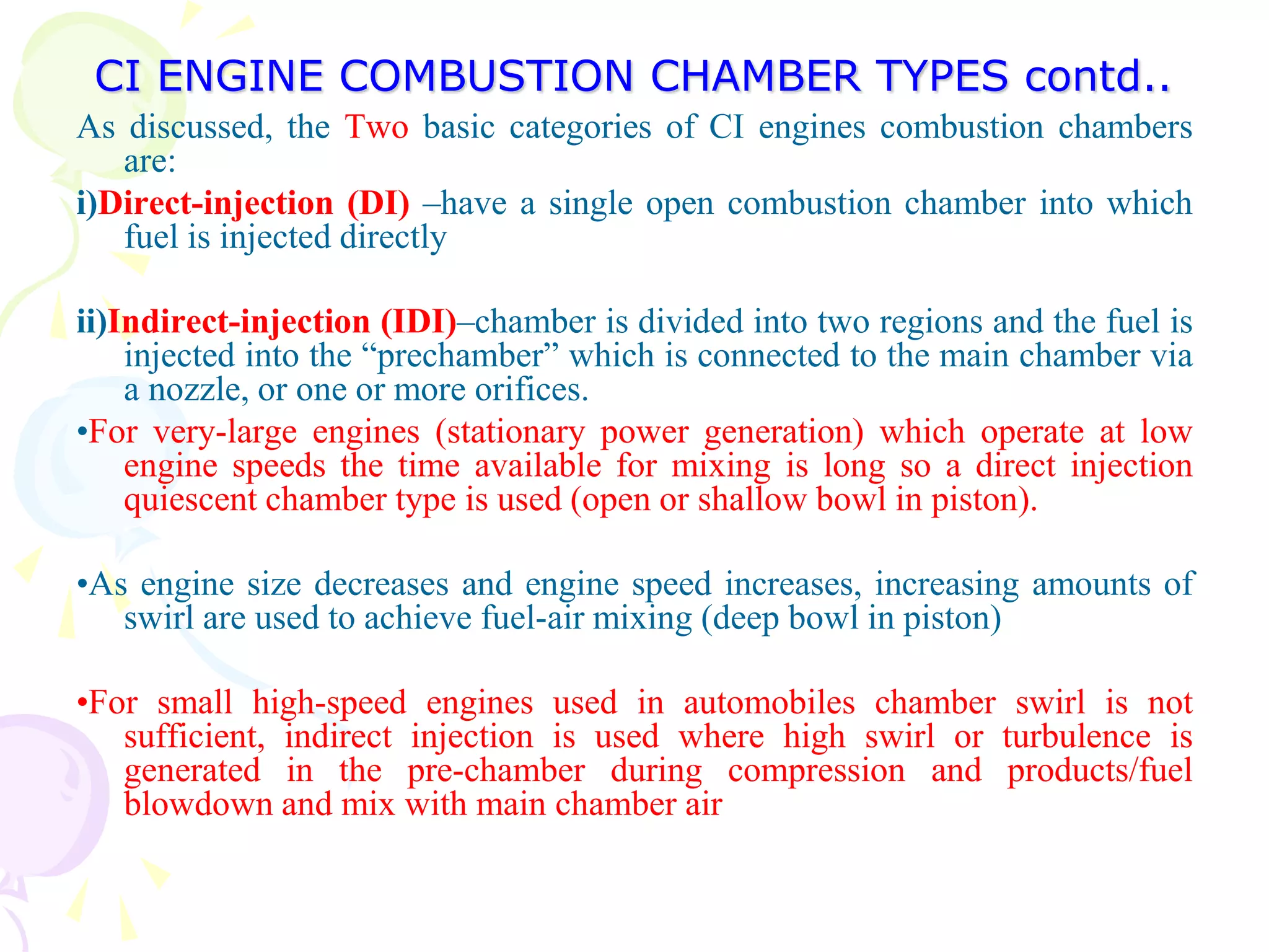 CI engine combustion stages and combustion chamber design | PPT
