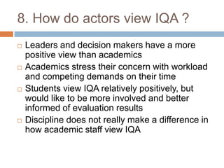 Exploring Innovative and Effective Methods for IQA | PPT