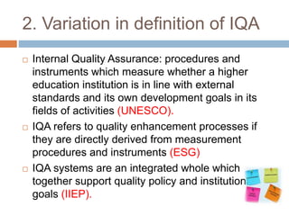 Exploring Innovative and Effective Methods for IQA - Research Framework ...
