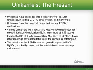 CIF16: Unikernels: The Past, the Present, the Future ( Russell Pavlicek ...